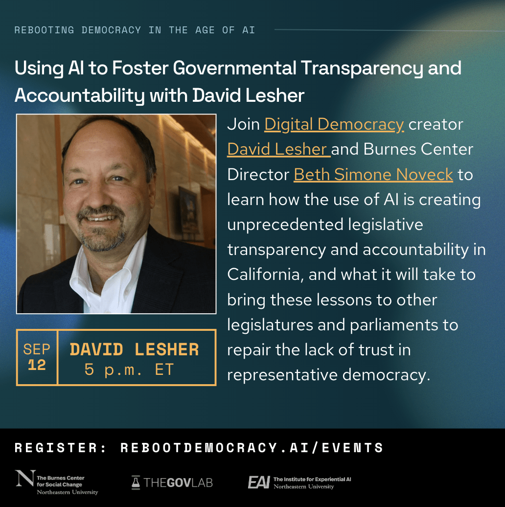 EVENT: Join us on September 12 for a conversation with David Lesher on ...